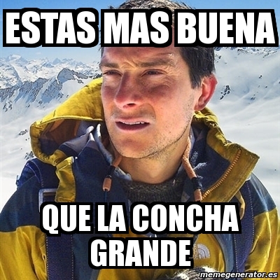 Meme Bear Grylls - estas mas buena que la concha grande - 123626