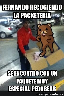 Meme Personalizado - fernando recogiendo la packeteria se encontro con ...