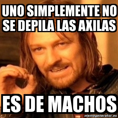 Meme Boromir - Uno simplemente no se depila las axilas es de machos ...