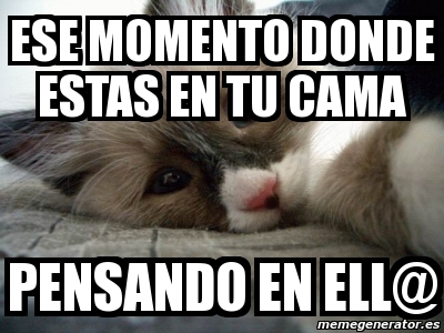 Meme Personalizado - Ese momento donde estas en tu cama pensando en ell ...