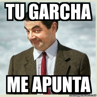 Meme Mr Bean - tu garcha me apunta - 36834