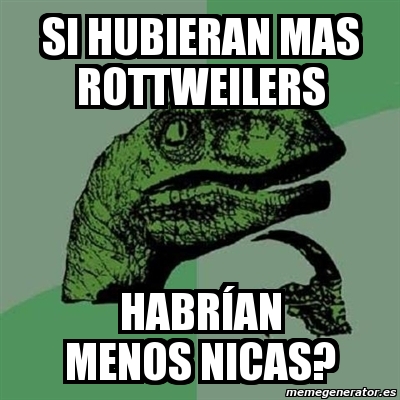 Meme Filosoraptor - si hubieran mas rottweilers habrÃ­an menos nicas ...