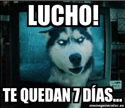 Meme Personalizado - lucho! te quedan 7 dÃ­as... - 505660