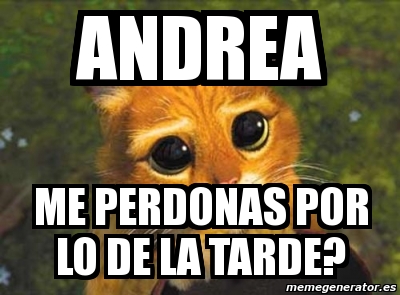 Meme Personalizado - andrea me perdonas por lo de la tarde? - 508258