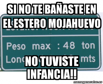 Meme Personalizado - si no te baÃ±aste en el estero mojahuevo no ...