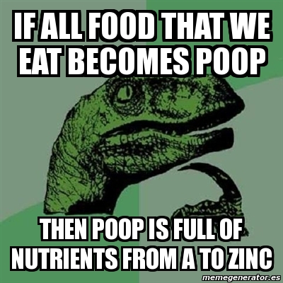 Meme Filosoraptor - if all food that we eat becomes poop then poop is ...