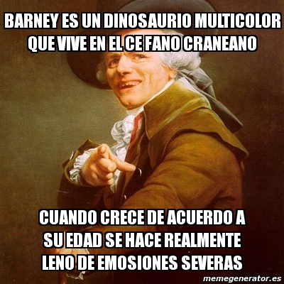 Meme Joseph Ducreux - barney es un dinosaurio multicolor que vive en el ...