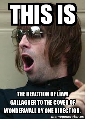 Meme Personalizado - this is The reaction of liam gallagher to the cover of wonderwall by one ...