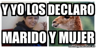 Meme Personalizado - y yo los declaro marido y mujer - 844464