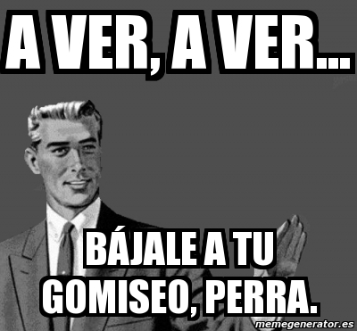 Meme Personalizado - A ver, A ver... BÃ¡jale a tu gomiseo, perra. - 846180