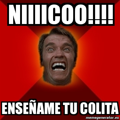 Meme Arnold - NIIIICOO!!!! ENSEÃ‘AME TU COLITA - 908145