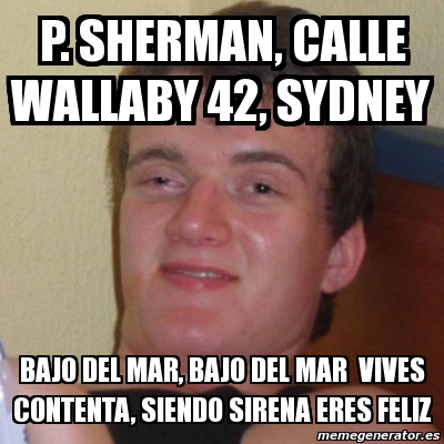 Meme Stoner Stanley - P. SHERMAN, CALLE WALLABY 42, SYDNEY Bajo del mar ...