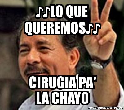 Meme Personalizado - â™ªâ™ªlo que queremosâ™ªâ™ª cirugia pa' la chayo ...