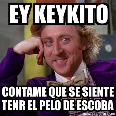 Meme Willy Wonka - ey keykito contame que se siente tenr el pelo de ...