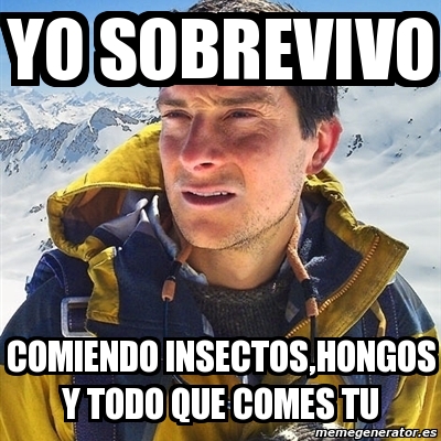 Meme Bear Grylls - Yo sobrevivo comiendo insectos,hongos y todo que ...