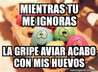 Meme Personalizado - mientras tu me ignoras la gripe aviar acabo con ...