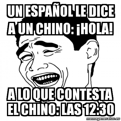 Meme Yao Ming 2 - Un espaÃ±ol le dice a un chino: Â¡hola! a lo que ...