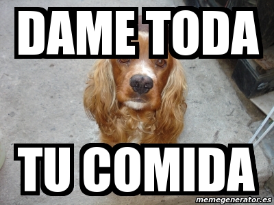 Meme Personalizado - dame toda tu comida - 1236528