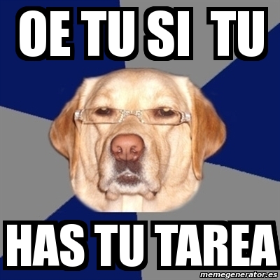 Meme Perro Racista - oe tu si tu has tu tarea - 1271988