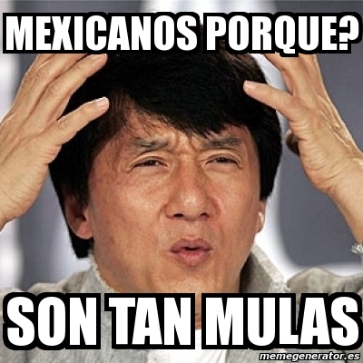 Meme Jackie Chan - mexicanos porque? Son tan mulas - 1289727