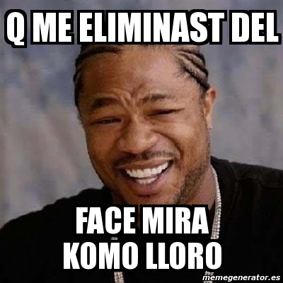 Meme Yo Dawg - q me eliminast del face mira komo lloro - 1032332