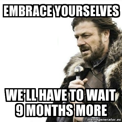 Meme Prepare Yourself - embrace yourselves we'll have to wait 9 months ...