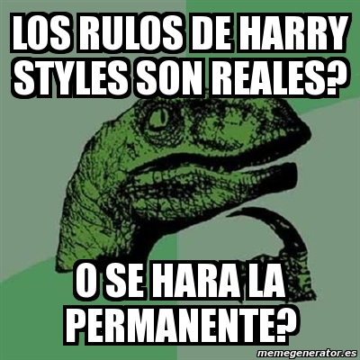 Meme Filosoraptor - los rulos de harry styles son reales? o se hara la ...
