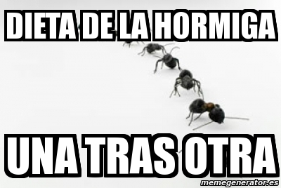 Meme Personalizado - DIETA DE LA HORMIGA UNA TRAS OTRA - 1525533