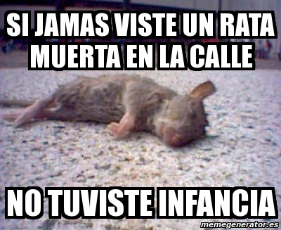 Meme Personalizado - si jamas viste un rata muerta en la calle no ...
