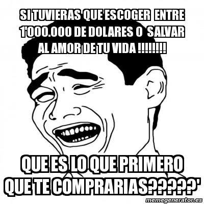 Meme Yao Ming 2 - SI TUVIERAS QUE ESCOGER ENTRE 1'000.000 DE DOLARES O ...