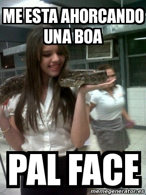 Meme Personalizado - me esta ahorcando una boa pal face - 1676009