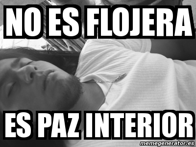 Meme Personalizado - no es flojera es paz interior - 1685778