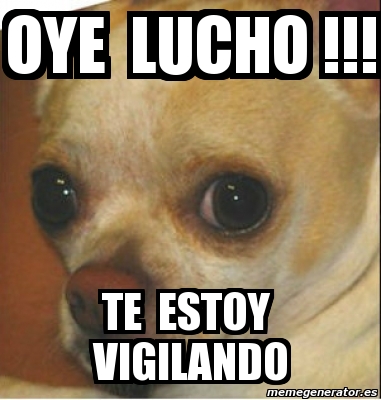 Meme Personalizado - OYE LUCHO !!! TE ESTOY VIGILANDO - 1686326