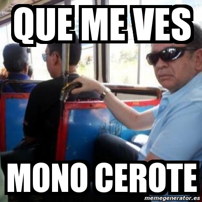 Meme Personalizado - QUE ME VES MONO CEROTE - 1738761