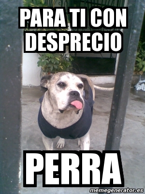 Meme Personalizado - para ti con desprecio perra - 1745705