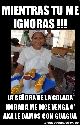 Meme Personalizado - mientras tu me ignoras !!! la seÃ±ora de la colada ...