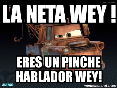 Meme Personalizado - la neta wey ! eres un pinche hablador wey! - 1773768