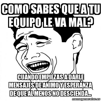 Meme Yao Ming 2 - como sabes que a tu equipo le va mal? cuando empiezas ...