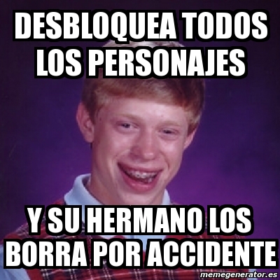 Meme Bad Luck Brian - desbloquea todos los personajes y su hermano los ...