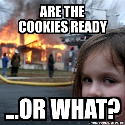 Meme Disaster Girl - ARE THE COOKIES READY ...OR WHAT? - 1813490