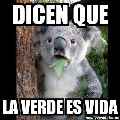 Meme Koala - dicen que la verde es vida - 1894465