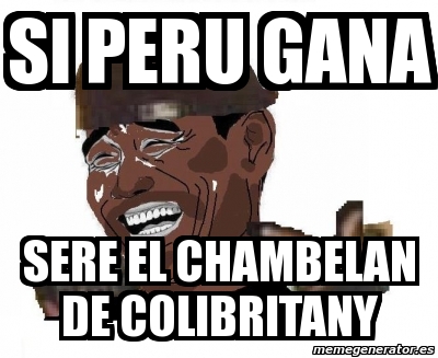 Meme Personalizado - si peru gana sere el chambelan de colibritany ...