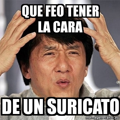 Meme Jackie Chan - que feo tener la cara de un suricato - 1913791