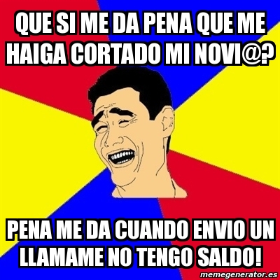 Meme Yao Ming - que si me da pena que me haiga cortado mi novi@? Pena ...