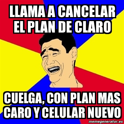 Meme Yao Ming - llama a cancelar el plan de claro cuelga, con plan mas ...