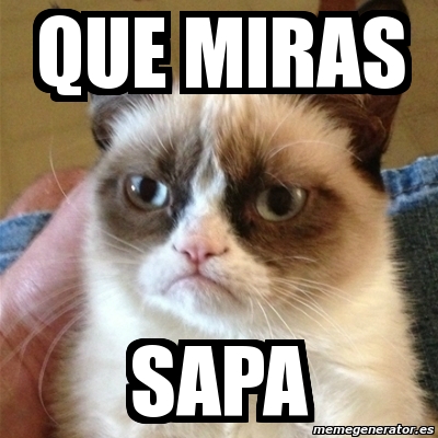 Meme Grumpy Cat - que miras sapa - 11465391