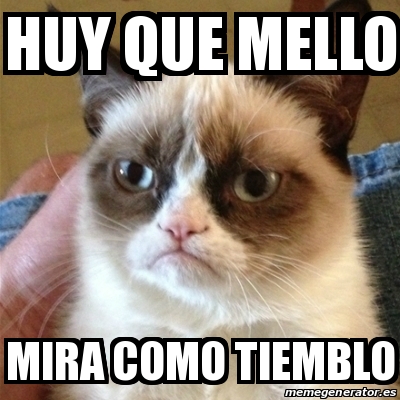 Meme Grumpy Cat - huy que mello mira como tiemblo - 12865509
