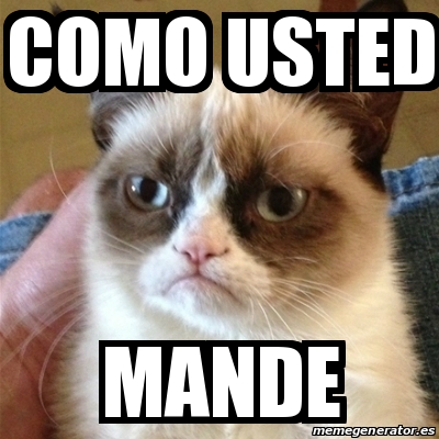 Meme Grumpy Cat - como usted mande - 13431931