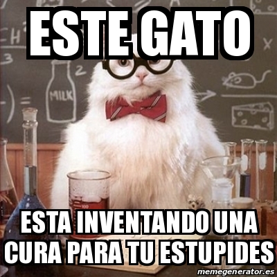 Meme Chemistry Cat - ESTE GATO ESTA INVENTANDO UNA CURA PARA TU ...