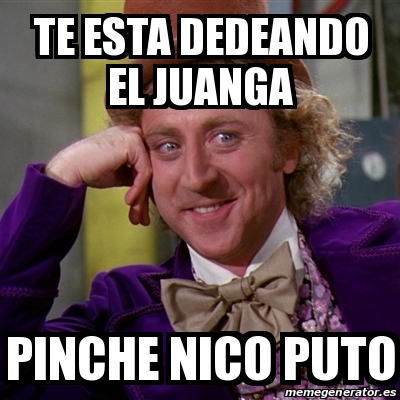 Meme Willy Wonka - te esta dedeando el juanga pinche nico puto - 13781188